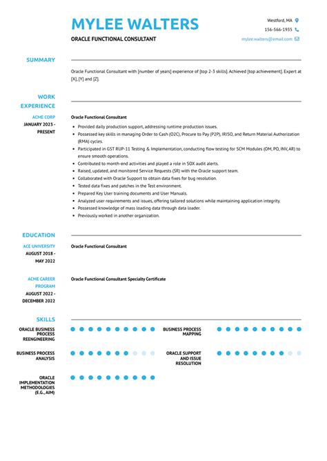 Oracle Functional Consultant Resume Examples And Templates