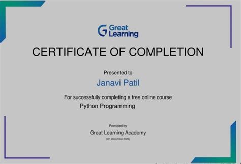 Python Programming Certificate Janavi Patil