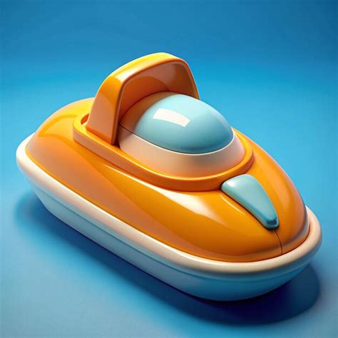 3d Plastic Icon Of Futuristic Hovercraft With Sleek Design And Vibrant Colors For Transportation
