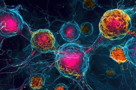 Neural Network Synapse Concept Illustration Stock Illustration