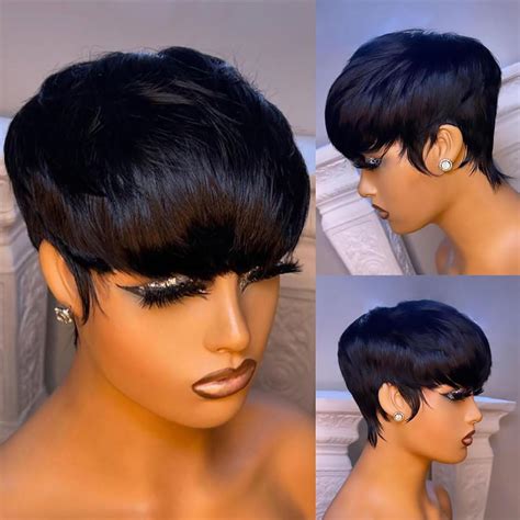 Flandi Pixie Cut Wig Human Hair Short Pixie Wigs For Black