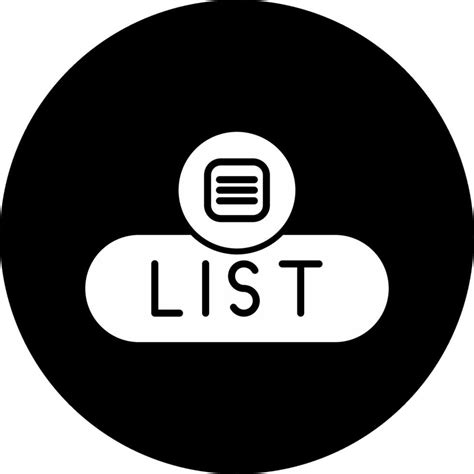 List View Toggle Button Glyph Circle Inverted 67352259 Vector Art At