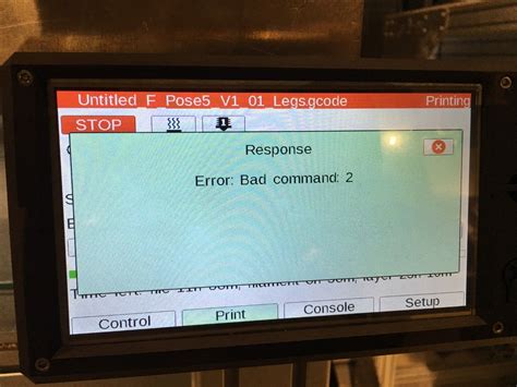 bad command and missing characters in gcode since firmware upgrade