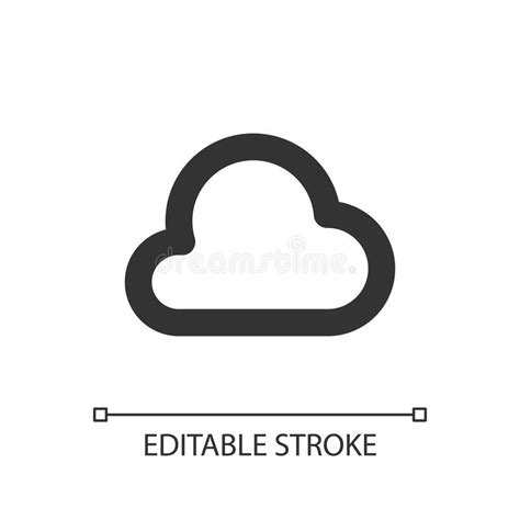 cloud computing pixel perfect linear ui icon stock vector illustration of network global