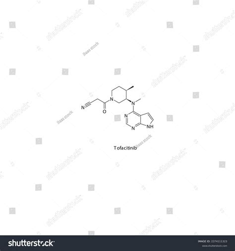 Tofacitinib Flat Skeletal Molecular Structure Tyrosine Stock Vector Royalty Free 2374111323