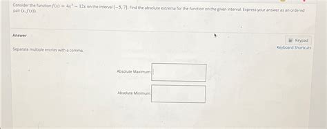 solved consider the function f x 4x3 12x ﻿on the interval