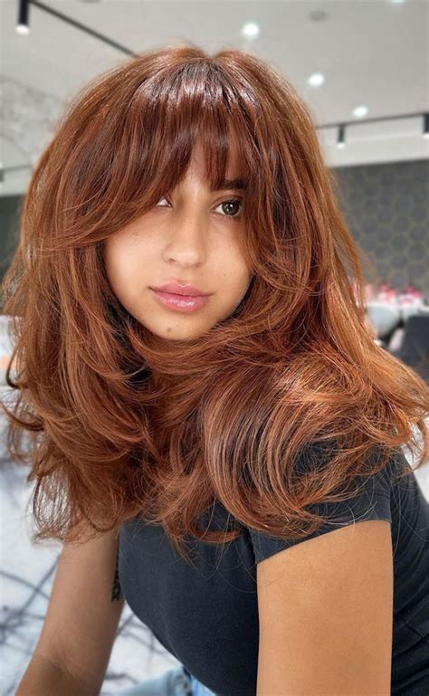 50 Chic And Versatile Medium Layered Haircut Ideas Copper Layers Fringe