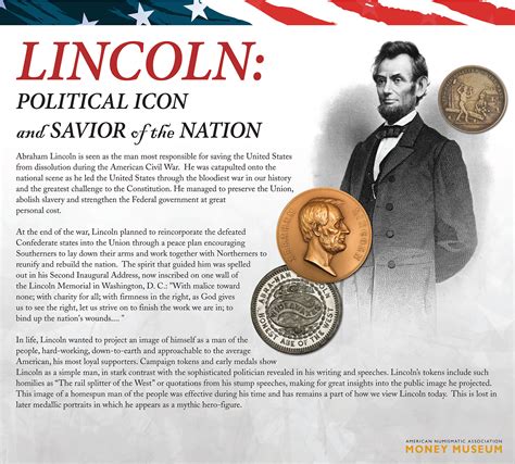 Lincoln Political Icon And Savior Of The Nation American Numismatic