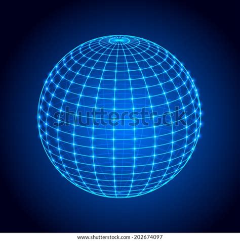Wire Frame Sphere Vector Illustration Stock Vector Royalty Free