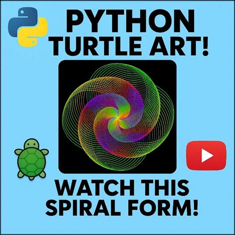 Hypnotic Color Spiral In Python 🌀 Turtle Graphics Magic Coding Pythonprogramming