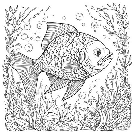 Premium Vector Illustartion Coloring Book Page Fish