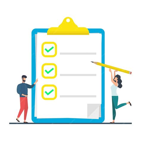 체크리스트와 확인 표시가 있는 클립보드 프리미엄 벡터