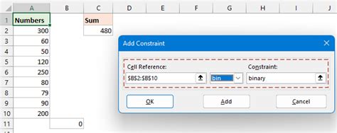 how to find all combinations that equal a given sum in excel