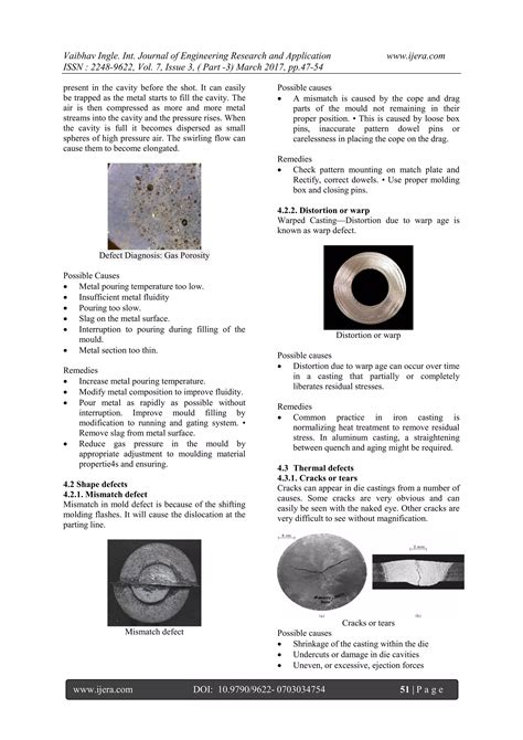 Defects Root Causes In Casting Process And Their Remedies Review Pdf