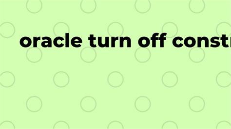 解決済み Oracle Sql で制約をオフにする Sourcetrail