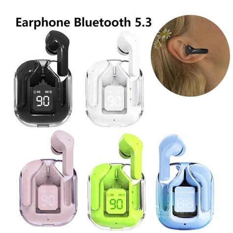 Jual Headset Bluetooth TWS Wirelles Earphone LED Display Tranparan Hifi Sound TWS Headset