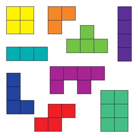 Set Of Colorful Blocks For Tetris Game Vector Illustration In 2025