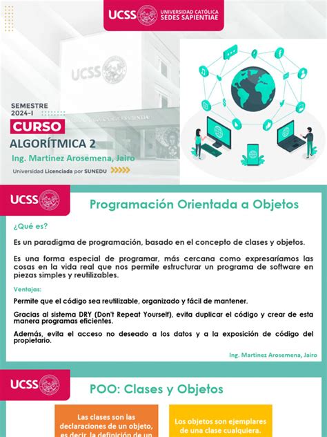 Principios De La Programación Orientada A Objetos Poo Algorítmica Ii Semana 6 Pdf