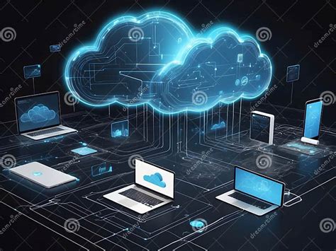The Power And Potential Of Cloud Computing And Data Storage Stock Illustration Illustration Of