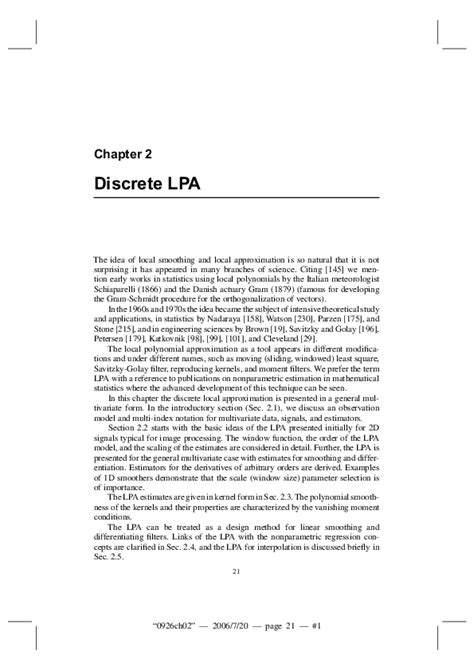 Pdf Local Approximation Techniques In Signal And Image Processing