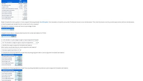 Solved Projecting Nopat And Noa Using Parsimonious