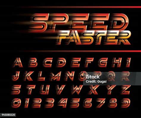 미래 알파벳 문자 및 숫자 속도 효과 빠른 모션 알파벳 글꼴의 벡터 로고에 대한 스톡 벡터 아트 및 기타 이미지 로고 속도 스포츠 레이스 Istock
