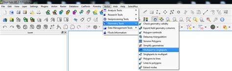 exploding multipart polygons within shapefile in qgis geographic