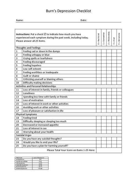 Burns Depression Pdf Pdf Depression Mood Psychiatry Related Fields