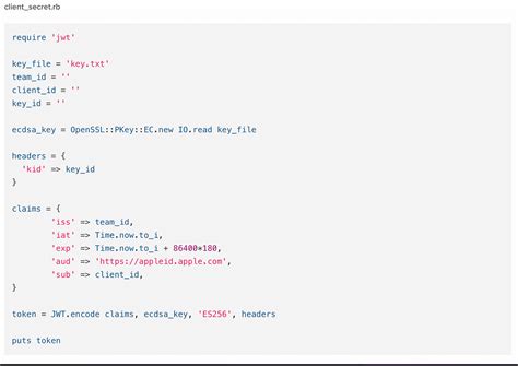 Apple Sign In Generate Authentication And Revoke Token For Account