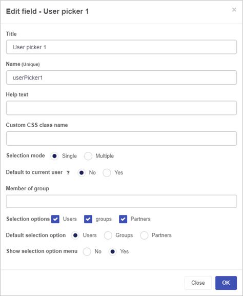 User Picker Control Kianda Low Code Platform For Business Process