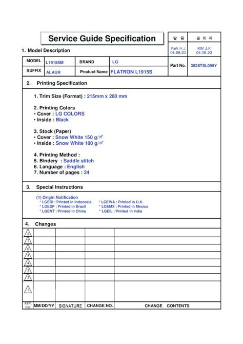 Pdf Service Guide Specificationservice Guide Specificationmonitor Espec Ws Files Lg Color