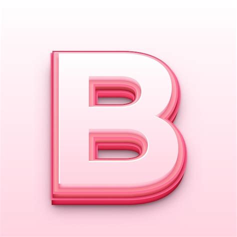 El Icono Elegante De La Letra B Rosa En 3d Vector Premium