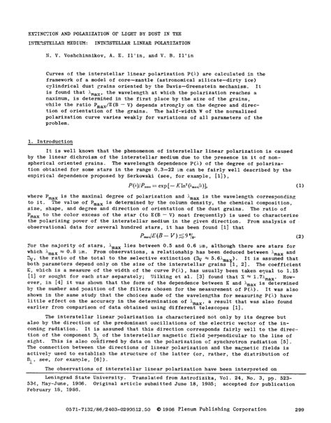 Pdf Extinction And Polarization Of Light By Dust In The Interstellar