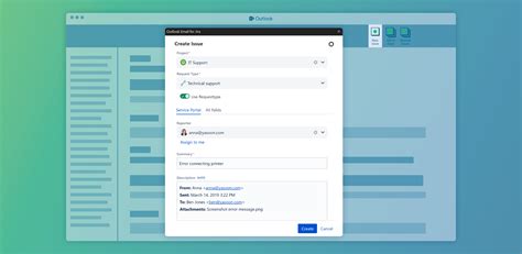 create new jira issues in outlook