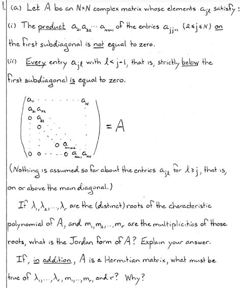 On Nn 1 A Let A Be An Nxn Complex Matrix Whose