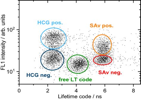 Dotplot Of Ligand Fluorescence Intensity And Measured Lifetimes