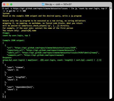 Run A Prompt To Generate And Execute Jq Programs Using Llm Jq