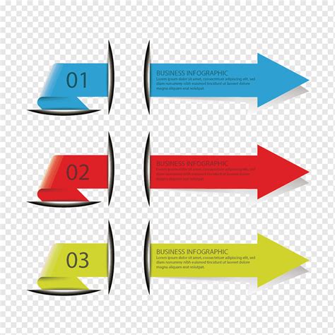 파란색 빨간색 노란색 화살표 장식 패턴 화살표 Ppt 인포 그래픽 레이블 텍스트 Png Pngwing