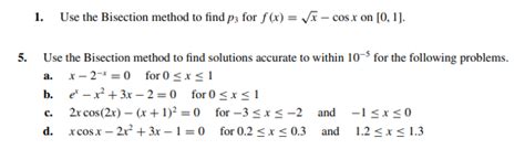 solved 1 use the bisection method to find p3 for f x x