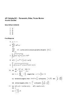 AP Calculus Parametric Polar And Vector Applications Review By Sarah Dragoon