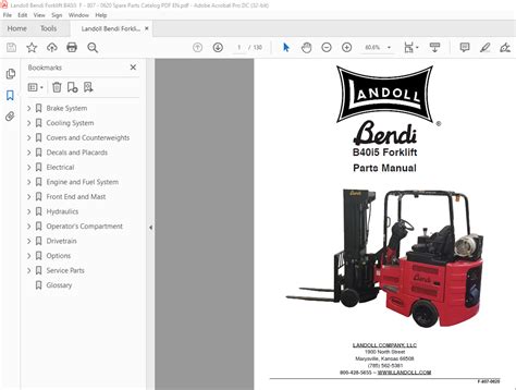 Landoll Bendi Forklift B40i5 Parts Manual Pdf Download