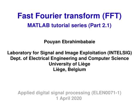 Ppt Fast Fourier Transform Fft Matlab Tutorial Series Part 21