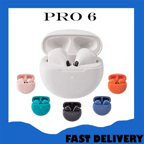 Tws Pro 6 Earphone Wireless Bluetooth Touch Control Stereo Headset