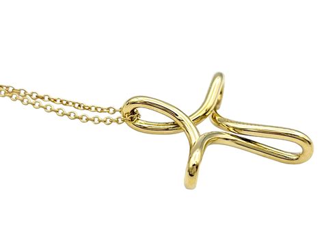 Tiffany And Co Elsa Peretti Infinity Cross Pendant Necklace 18 Karat