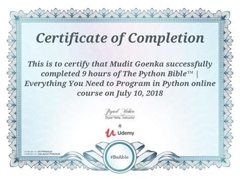 Mudit Goenka On Linkedin Completion Of Python Online Course