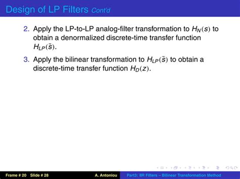 Warping Concept Iir Filters Bilinear Transformation Method Pdf