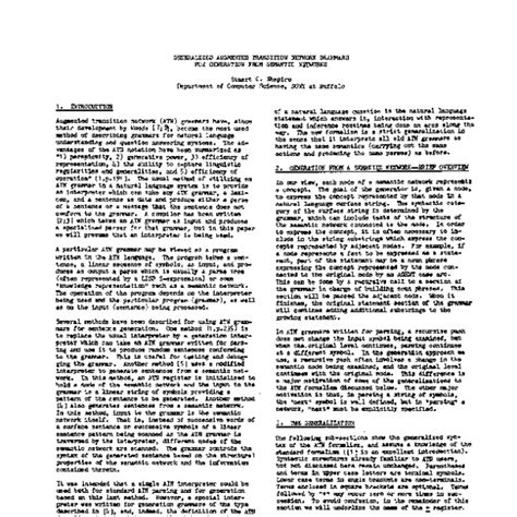 Generalized Augmented Transitiom Network Grammars For Generation From