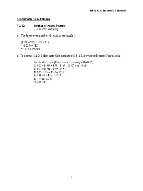In Class 2 Solutions Pdf Business Process Pricing