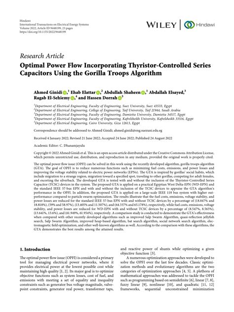 Pdf Optimal Power Flow Incorporating Thyristor Controlled Series