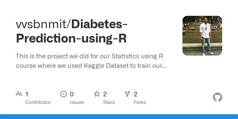 Diabetes Prediction Using R Data Diabetesp Csv At Master · Vvsbnmit
